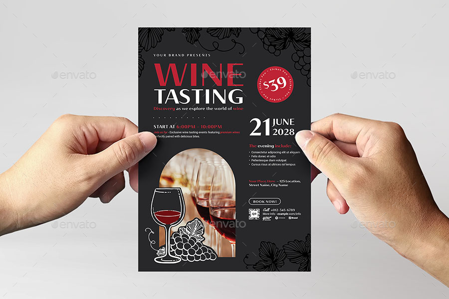 Wine Flyer Template, Print Templates | GraphicRiver