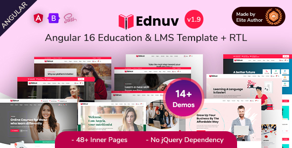 Ednuv - Angular 16 Education LMS & Online Courses Template by EnvyTheme