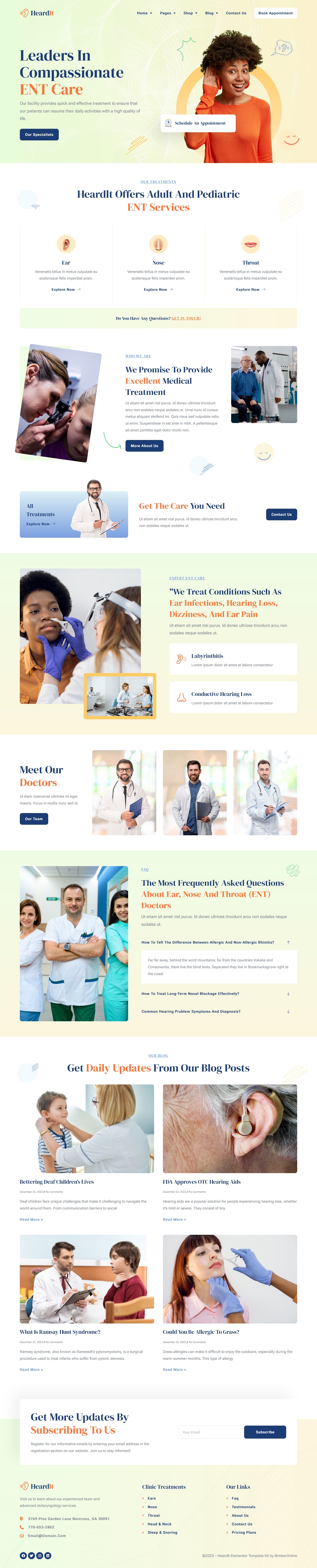 HeardIt - Otolaryngologist & ENT Elementor Template Kit by BimberOnline