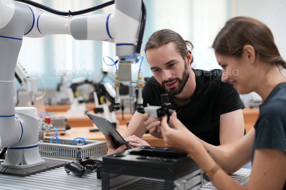 Business industry innovation technology, people with tech Innovation ...