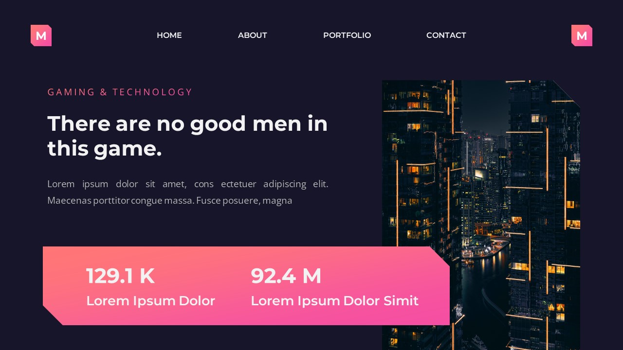 Gamex - Gaming & Technology Google Slides Template, Presentation Templates