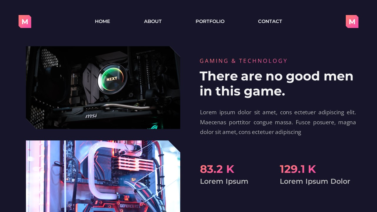 Gamex - Gaming & Technology Google Slides Template, Presentation Templates