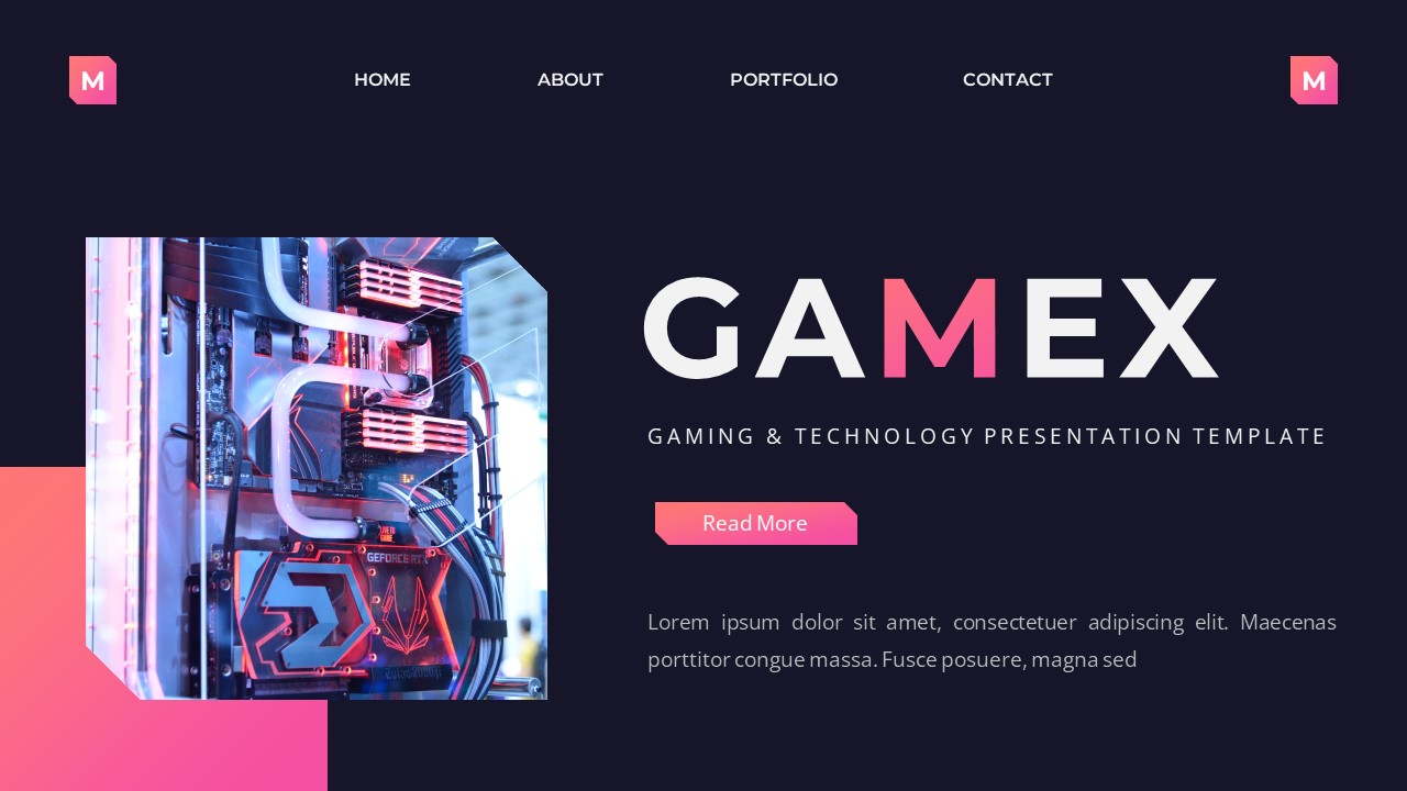 Gamex - Gaming & Technology Powerpoint Template, Presentation Templates
