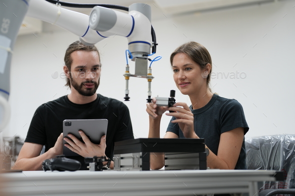 Business industry innovation technology, people with tech Innovation ...