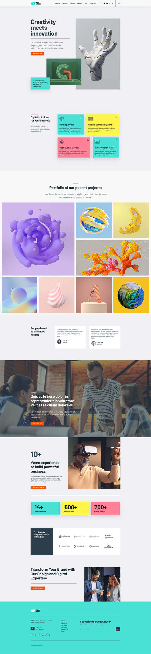 Shir - Creative Agency & Portfolio Elementor Template Kit by C-Kav