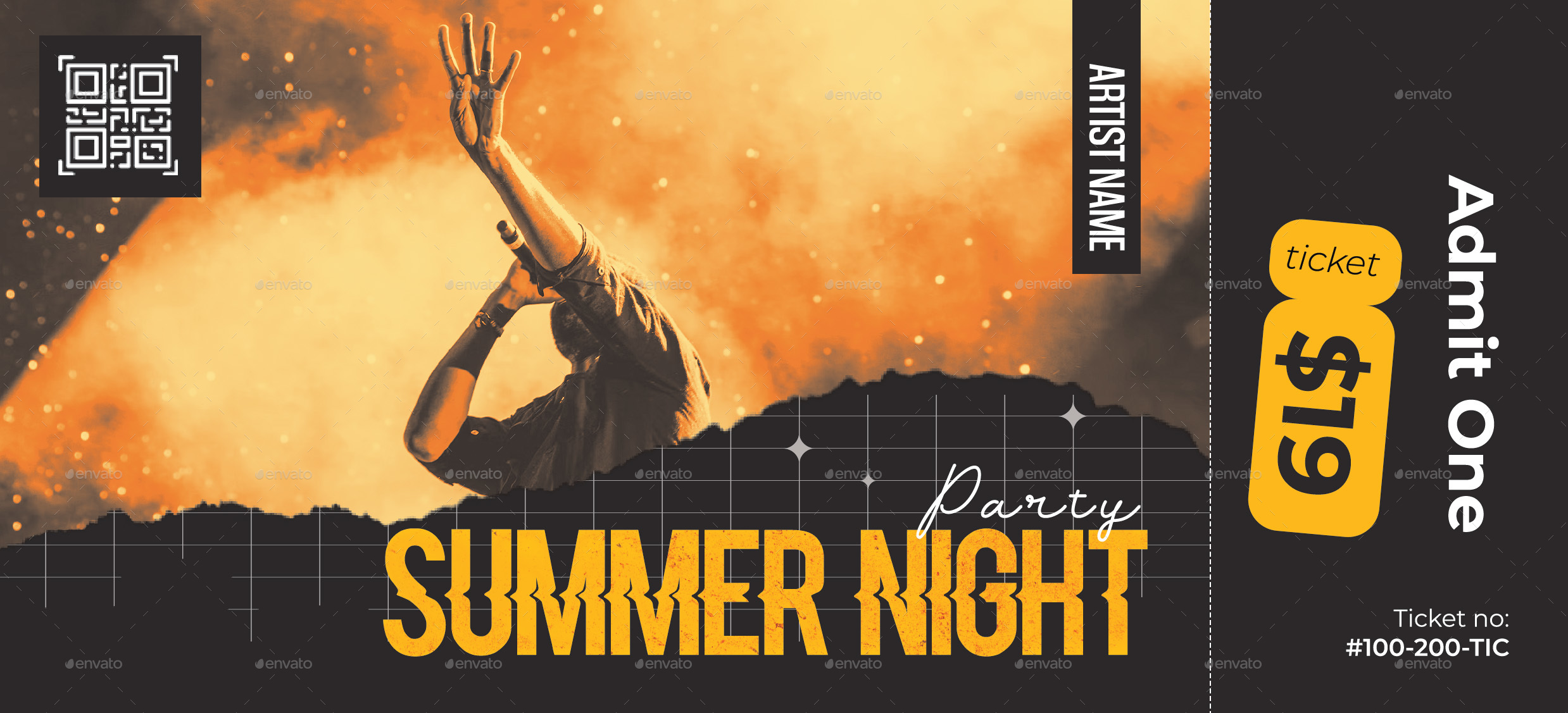 Summer Music Ticket, Print Templates | GraphicRiver