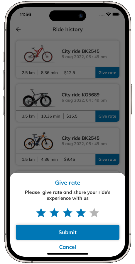 Bicycle Rental App Template in Flutter | CityRider | Multi Language by camelcasetechnology