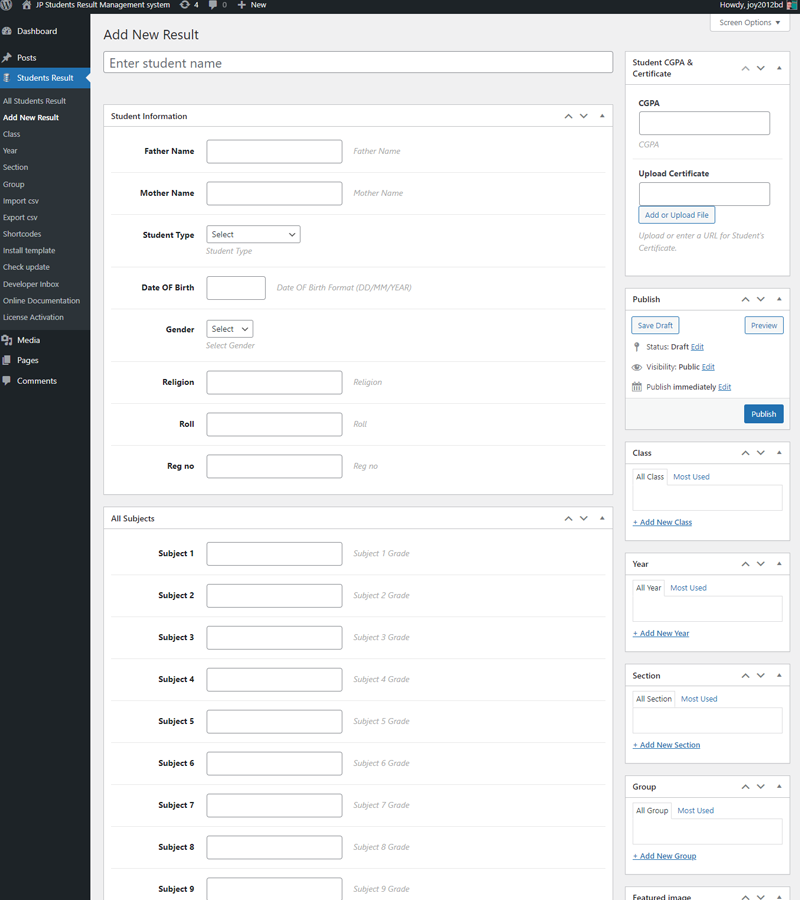 JP Students Result Management System Premium by joy2012bd | CodeCanyon