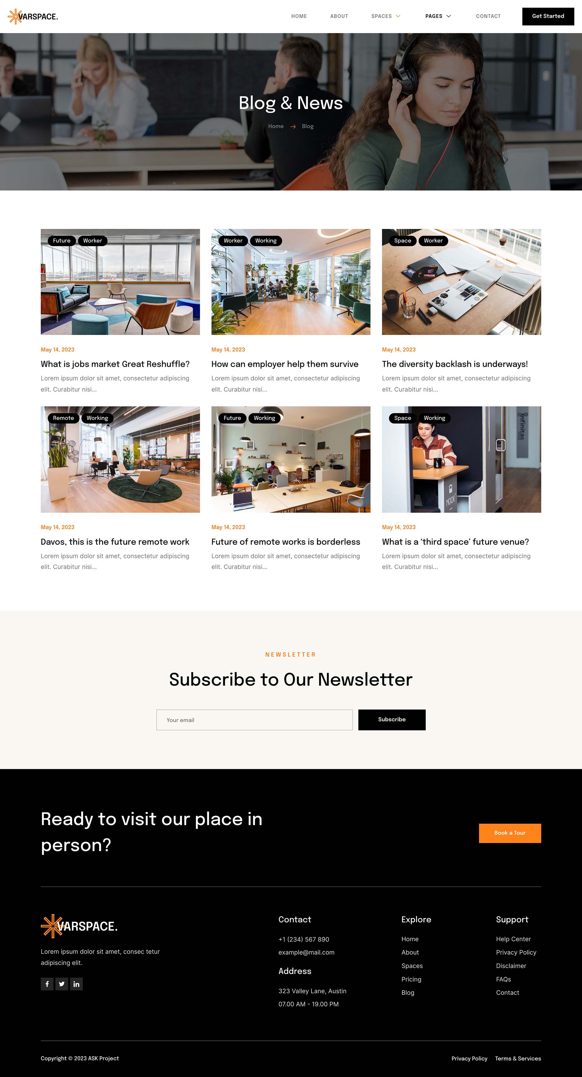 Varspace - Coworking Space Elementor Template Kit by askproject | ThemeForest