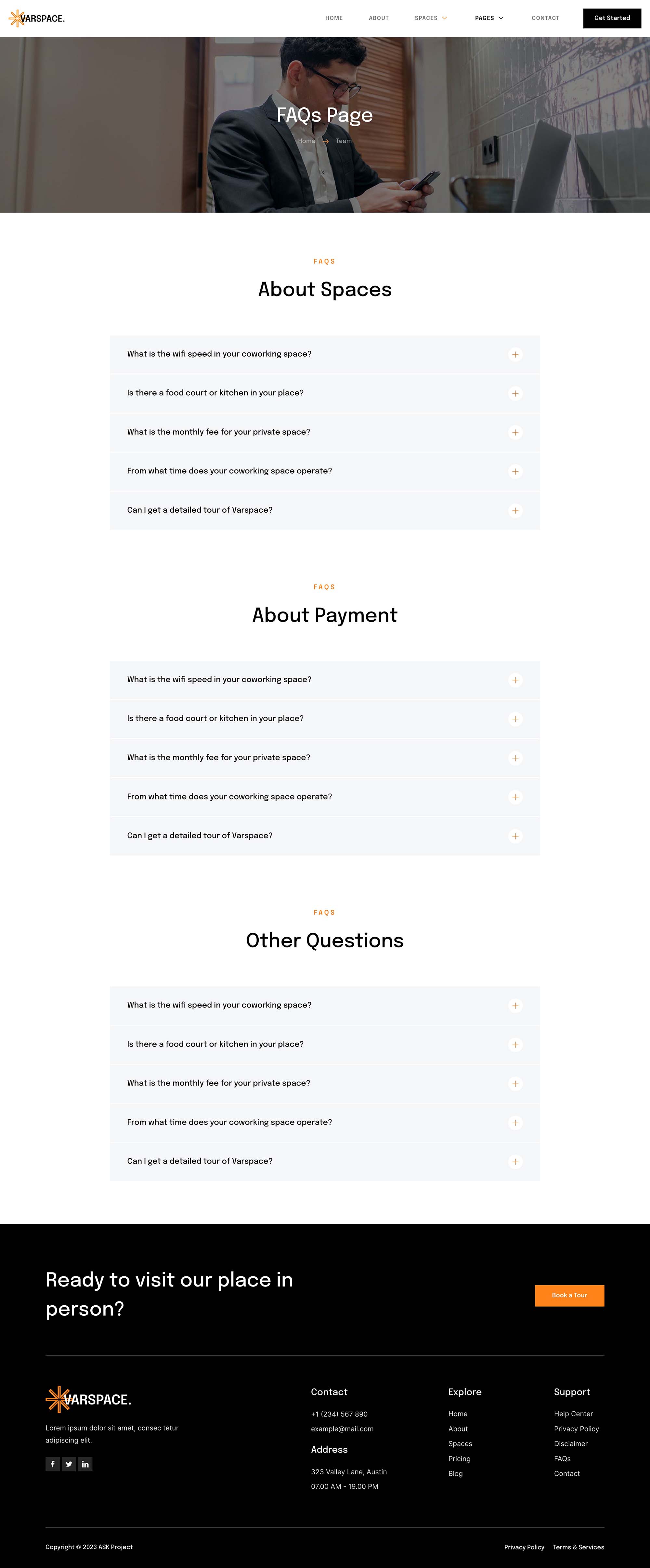 Varspace - Coworking Space Elementor Template Kit by askproject | ThemeForest