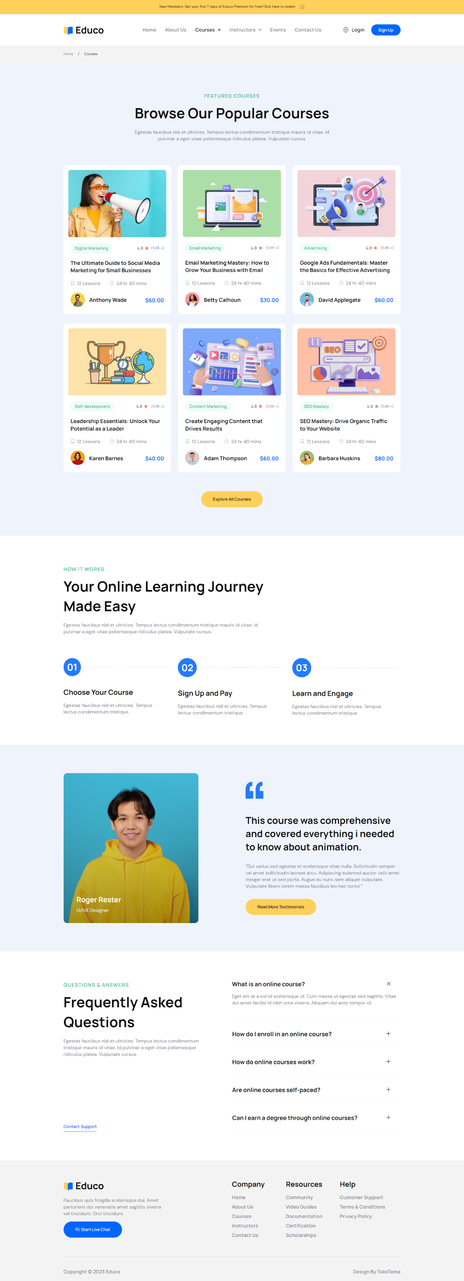 Educo - Education & Online Course Elementor Template Kit by Tokotema