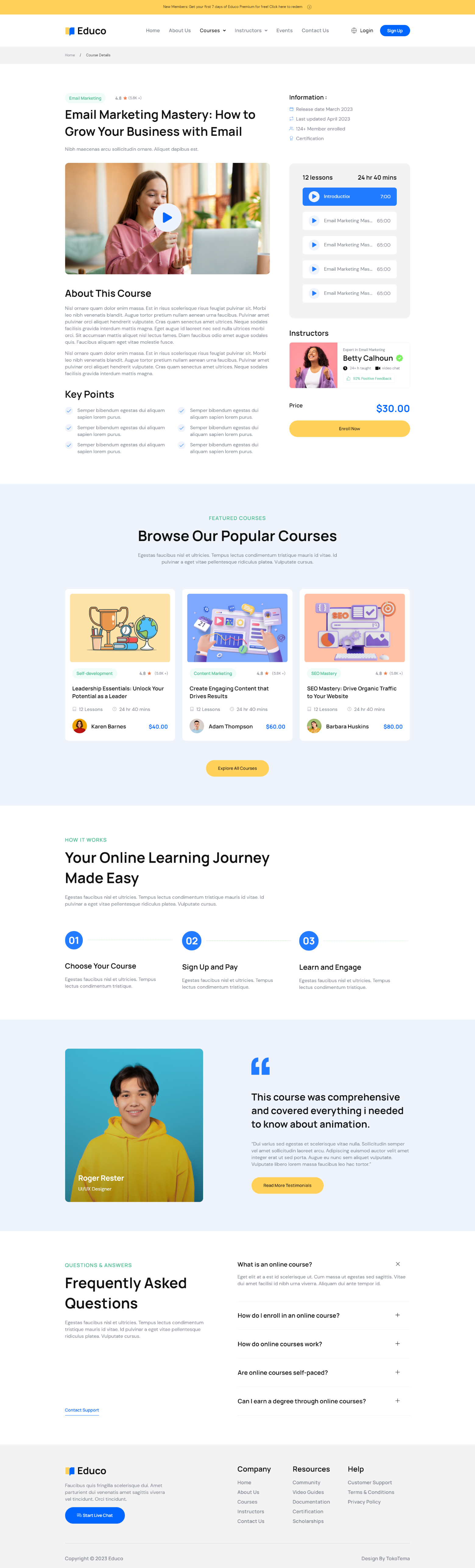 Educo - Education & Online Course Elementor Template Kit by Tokotema