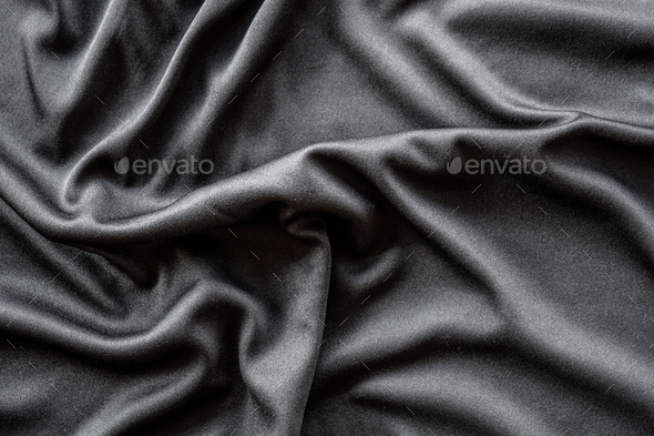 Black shiny fabric texture can be use as background Stock Photo by tendo23