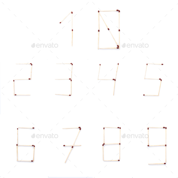 Numbers created with matchsticks Stock Photo by BLACKDAY | PhotoDune