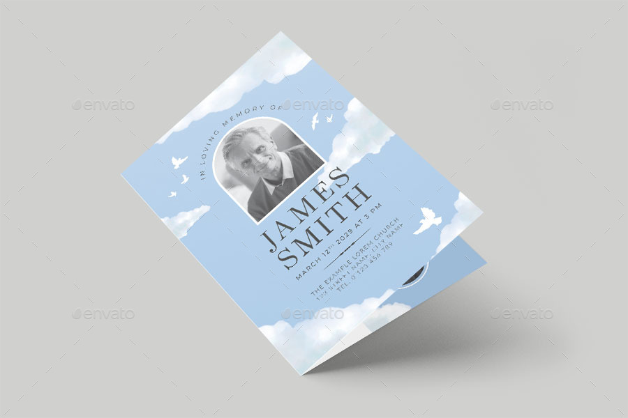 Blue Sky Funeral Ceremony Brochure, Print Templates | GraphicRiver