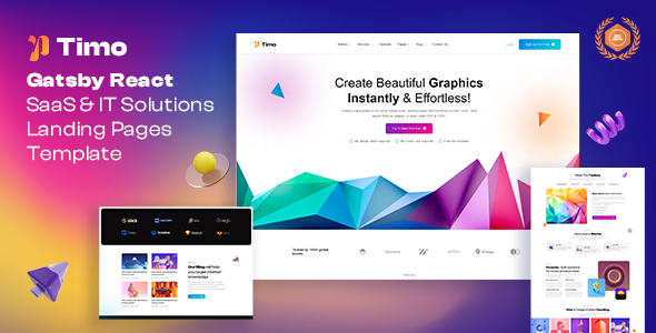Timo - Gatsby React SaaS Software & Startup Template by EnvyTheme | ThemeForest