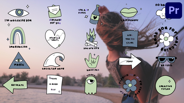 Animated Sticker Titles for Premiere Pro, Premiere Pro Templates ...