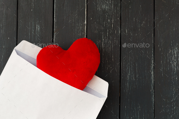 Envelope Mail with Red Heart Stock Photo by FabrikaPhoto | PhotoDune