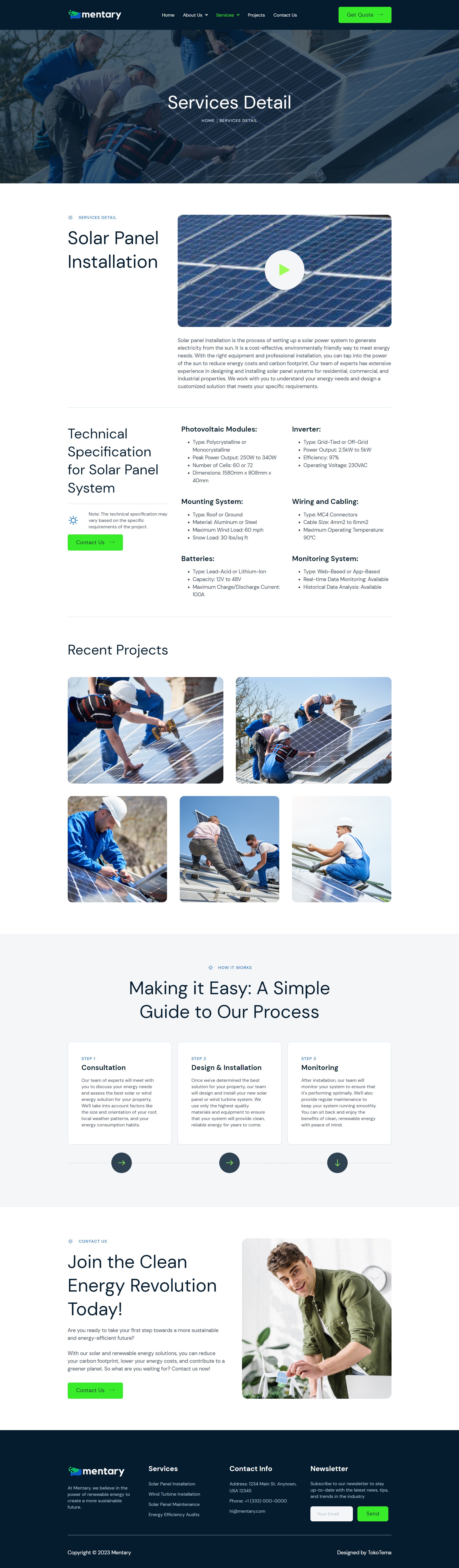 Mentary - Solar Panel & Renewable Energy Figma by Tokotema | ThemeForest