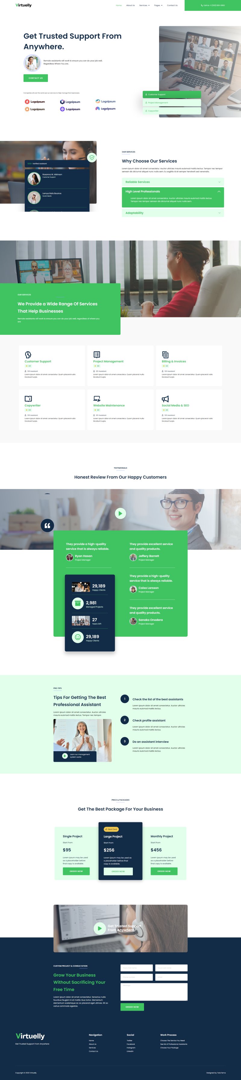 Virtual Assistant Service Website - Figma Template by Tokotema ...