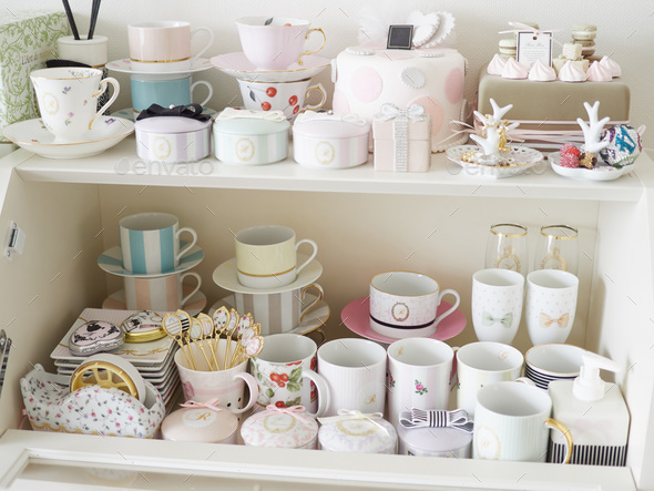 Handmade porcelain artifacts on a shelf Stock Photo by cait00sith ...