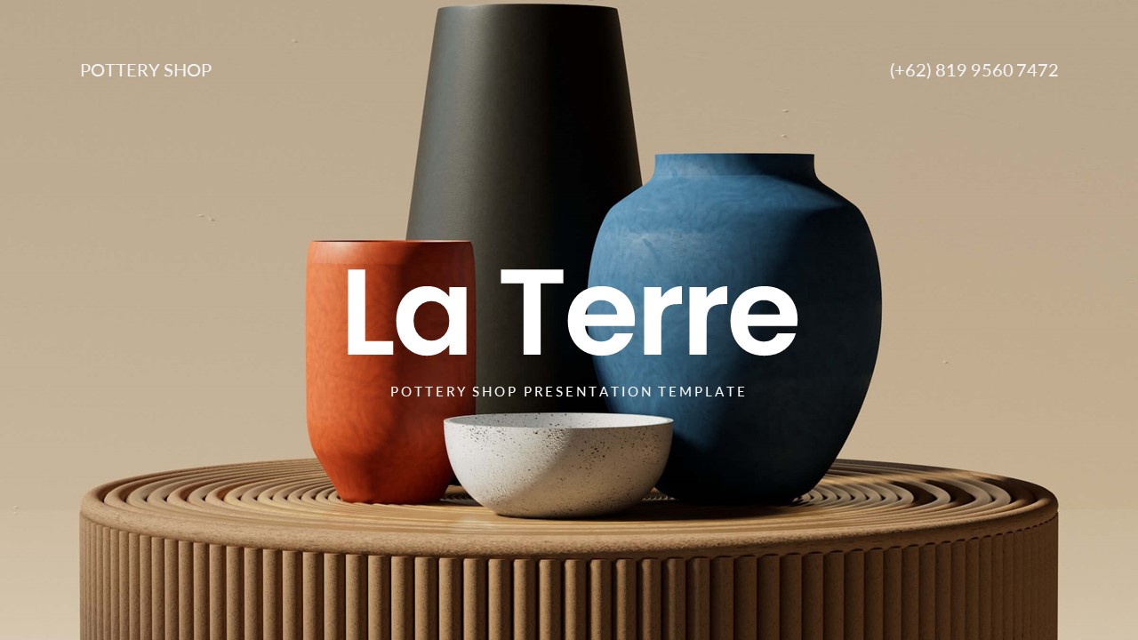 La Terre - Pottery Shop PowerPoint Template, Presentation Templates
