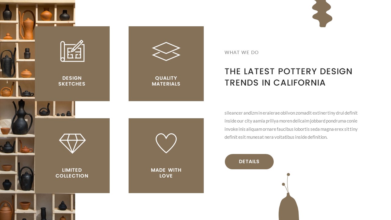 La Terre - Pottery Shop PowerPoint Template, Presentation Templates