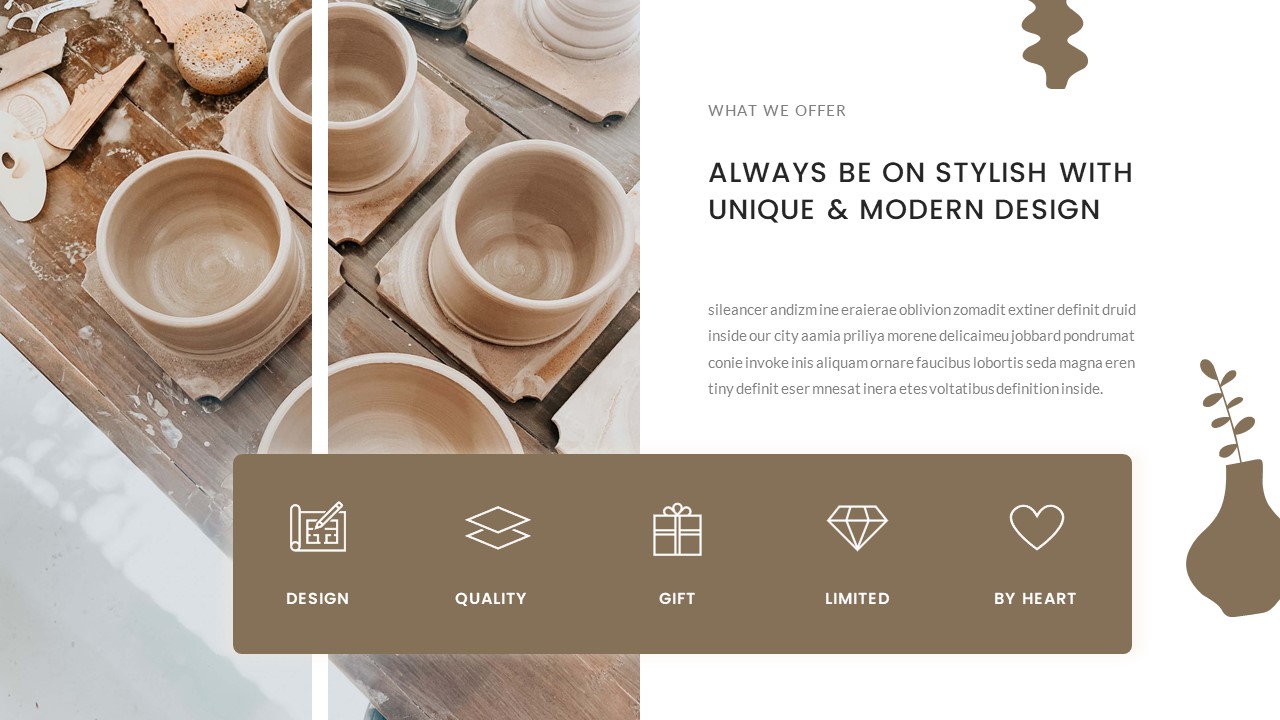 La Terre - Pottery Shop PowerPoint Template, Presentation Templates