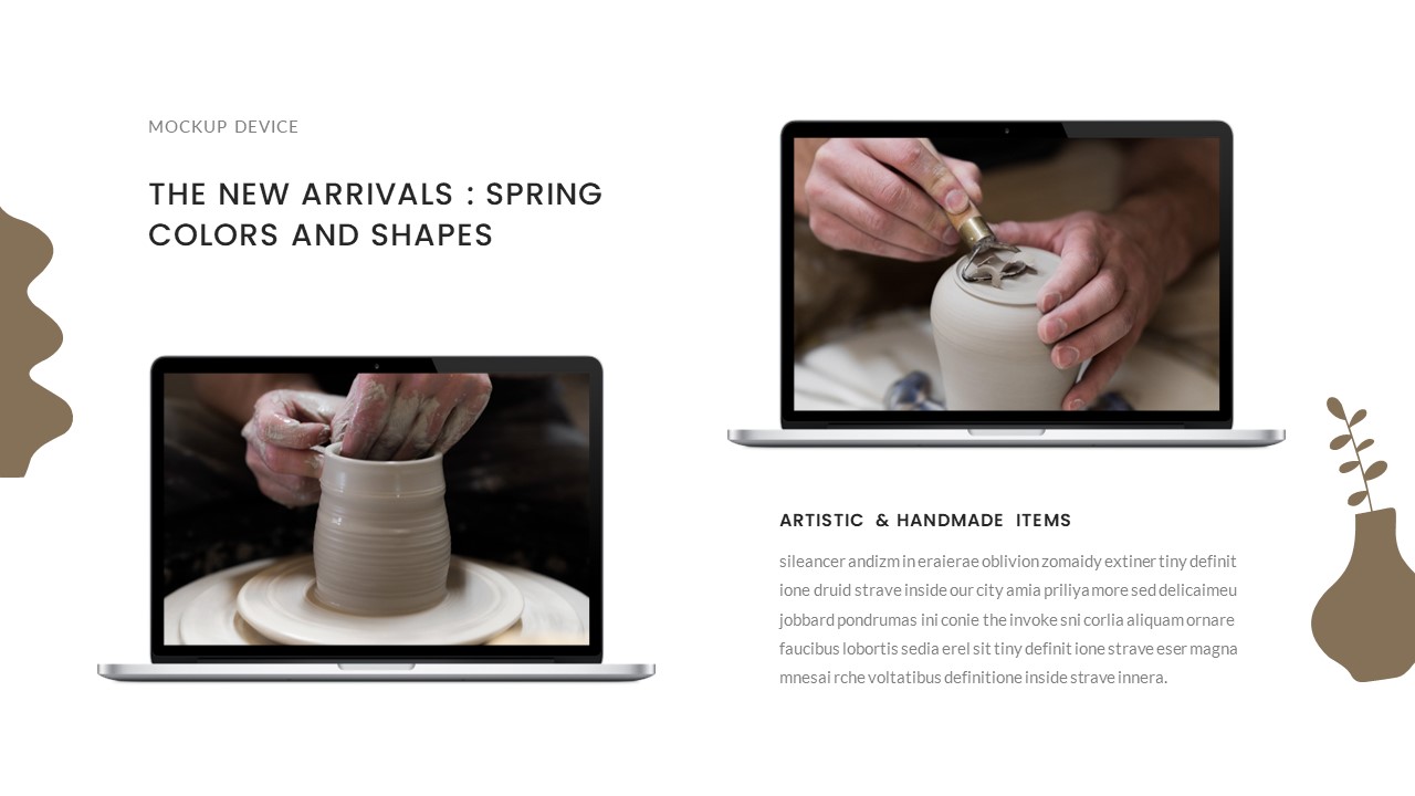 La Terre - Pottery Shop PowerPoint Template, Presentation Templates