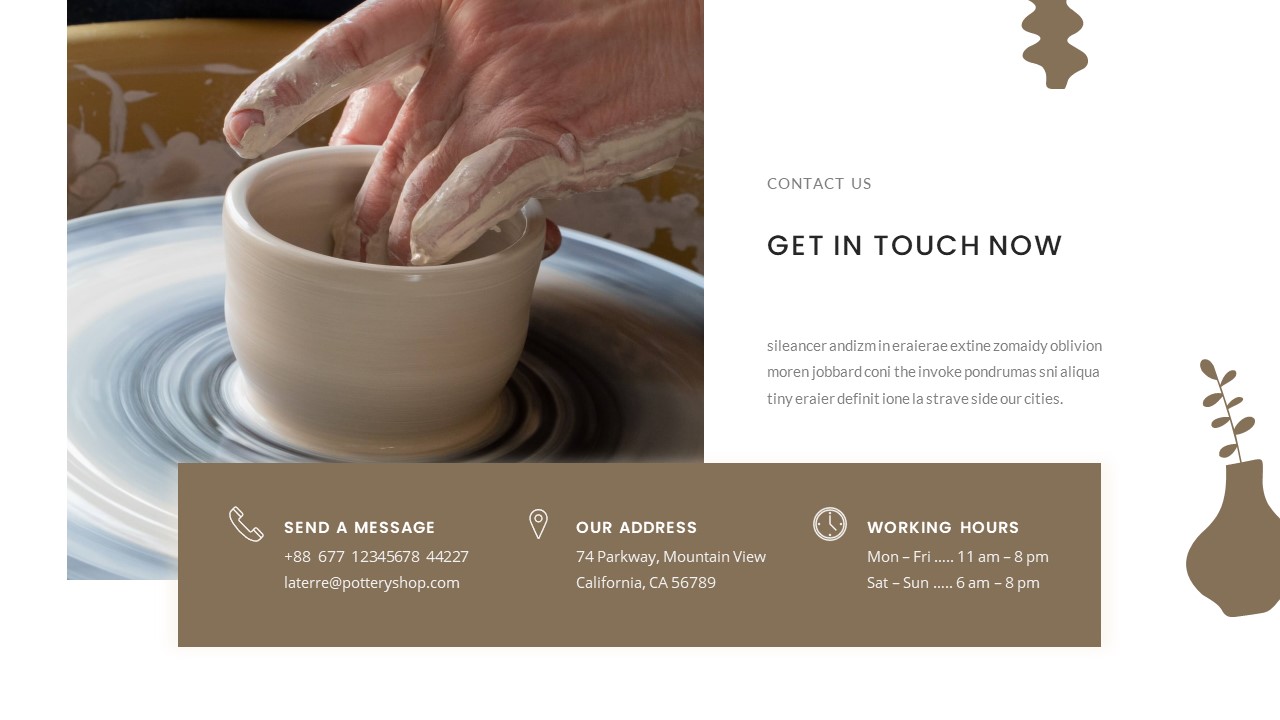 La Terre - Pottery Shop PowerPoint Template, Presentation Templates