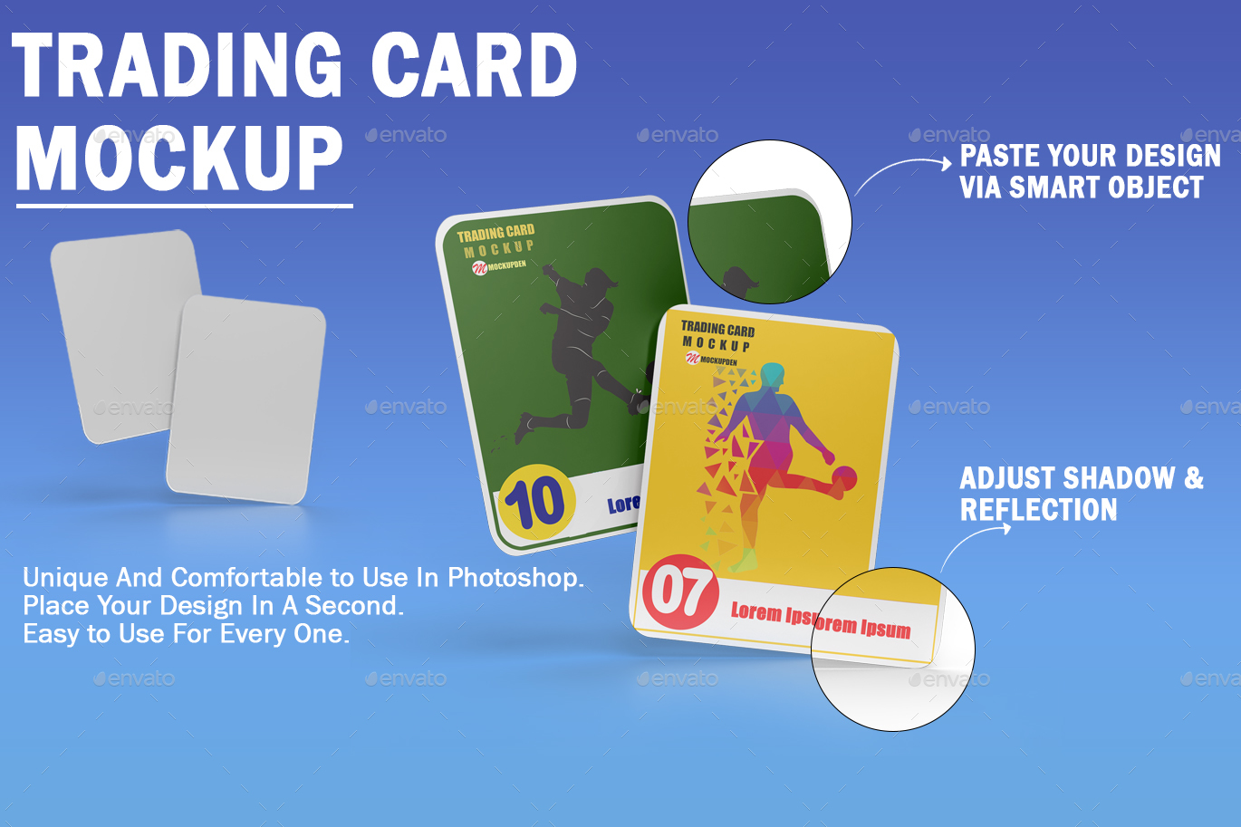 Trading Card Mockup - Sports Collectible Card With Wrapper Mockup-Up ...