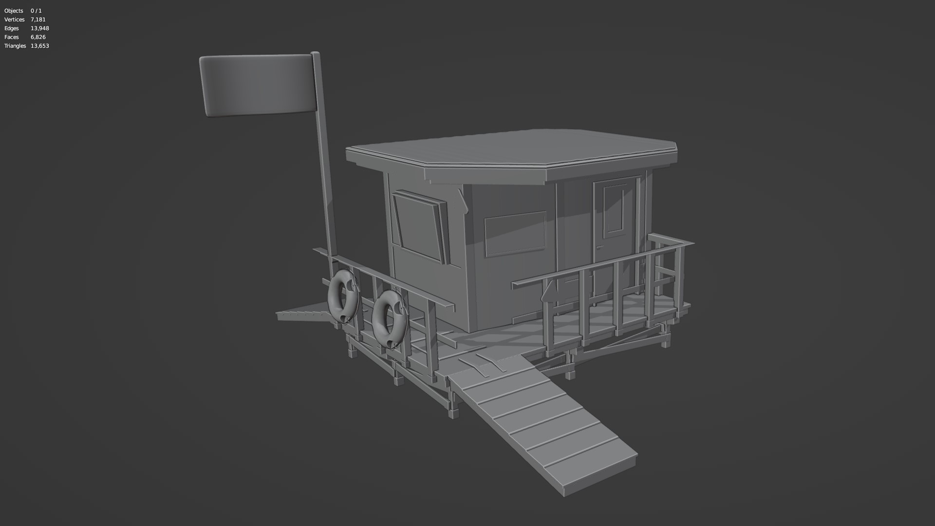 Lifestation post Lifeguard station Beach safety by Atlant3D | 3DOcean