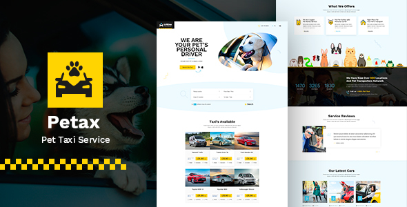 Petax - Taxi for Transporting Pets by Templines | ThemeForest