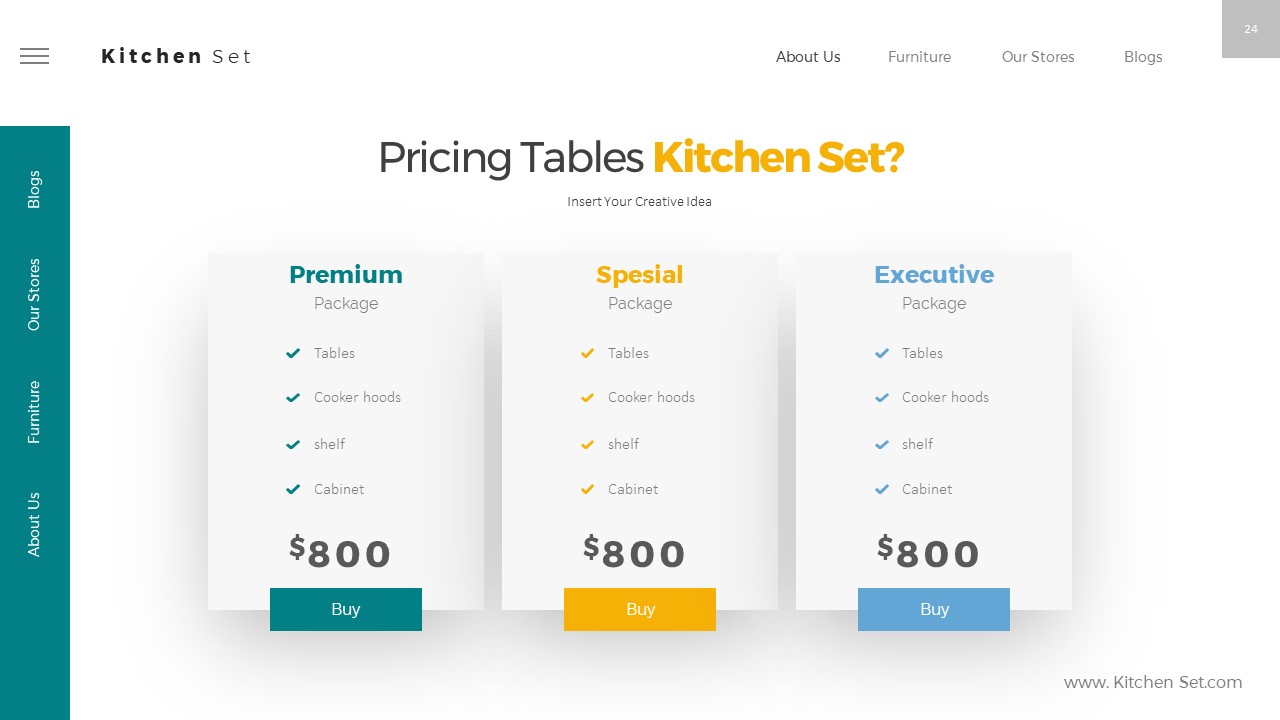 Kitchen Set Google Slides Templates, Presentation Templates | GraphicRiver