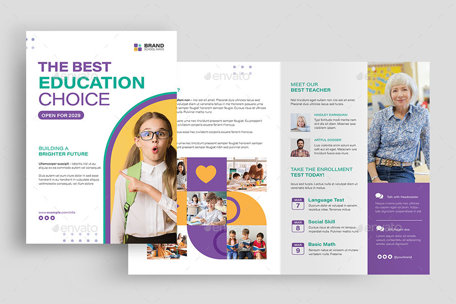 School Education Bifold Brochure Template, Print Templates | GraphicRiver