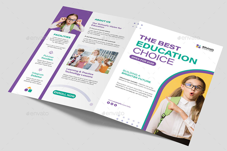 School Education Bifold Brochure Template, Print Templates | GraphicRiver