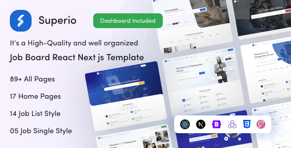 Superio – Job Portal & Job Board React NextJS Template by ib-themes