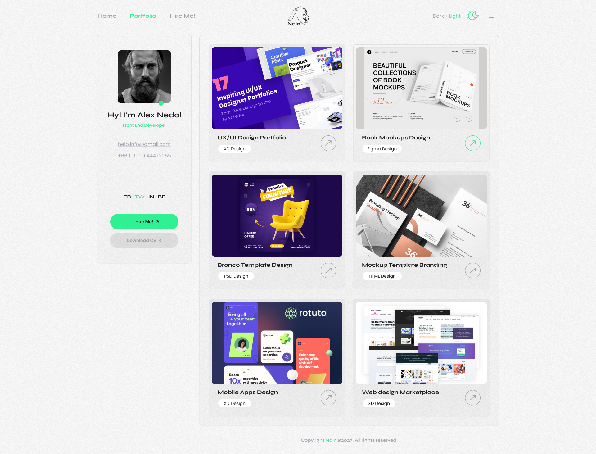 Nain - Personal Portfolio Figma Template by thimshop | ThemeForest