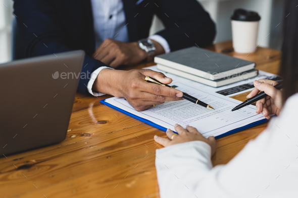 Signing and signature contract agreement document. Stock Photo by wasant1