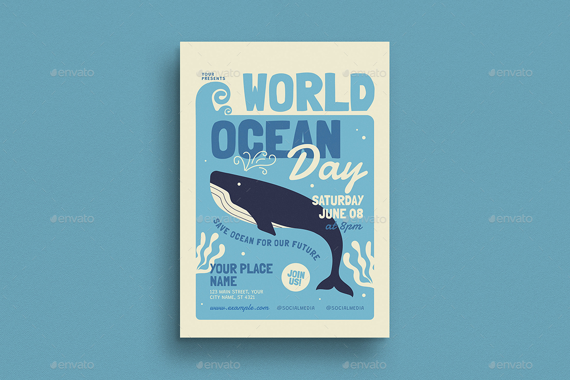 World Oceans Day Event Flyer, Print Templates | GraphicRiver