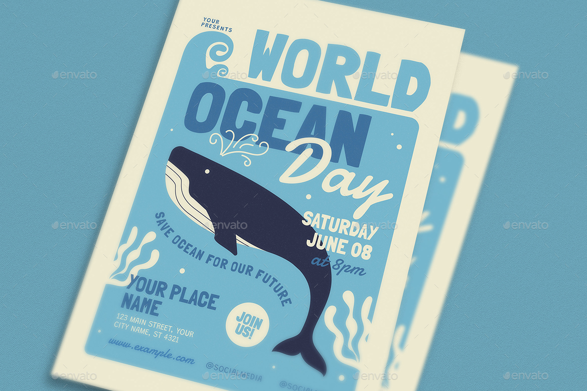 World Oceans Day Event Flyer, Print Templates | GraphicRiver