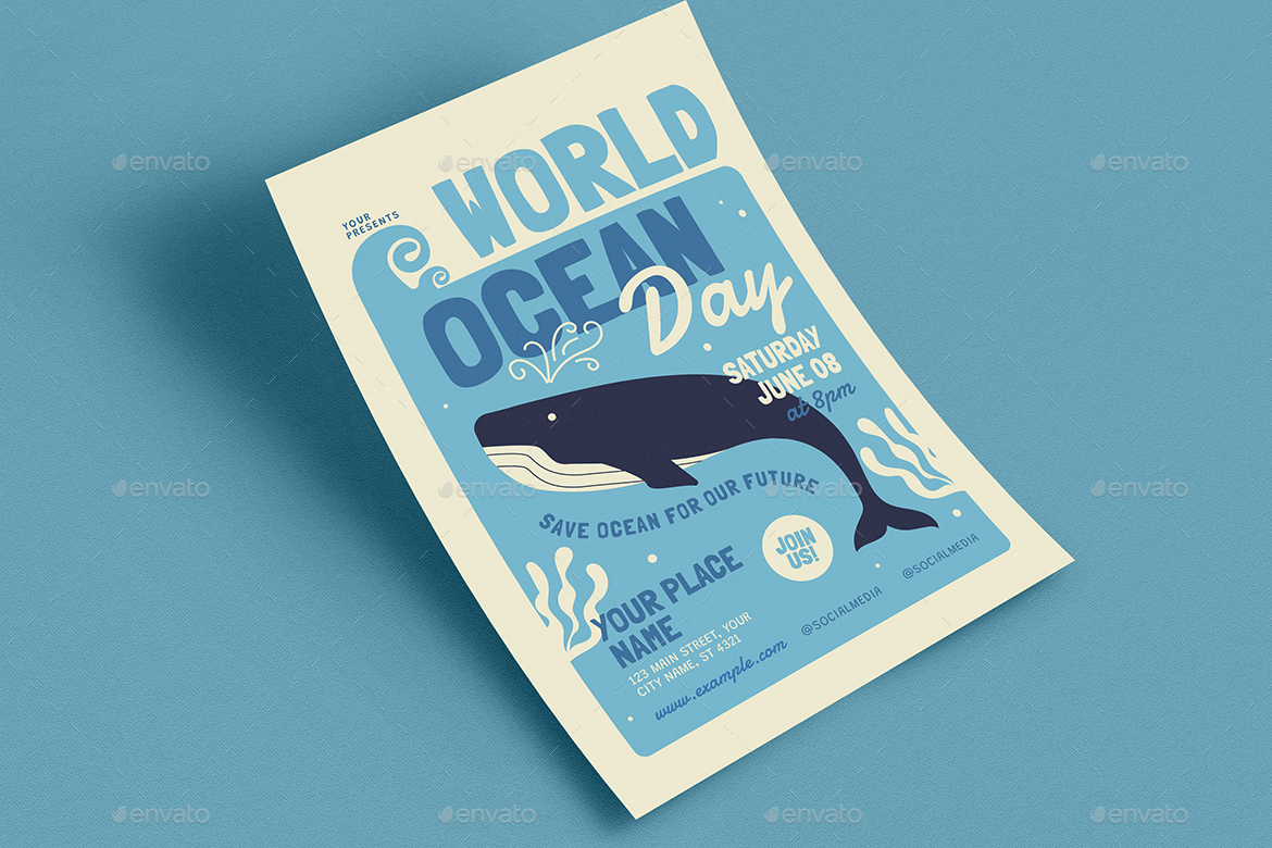 World Oceans Day Event Flyer, Print Templates | GraphicRiver