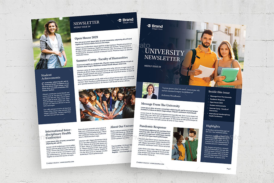 University Newsletter Template, Print Templates | GraphicRiver