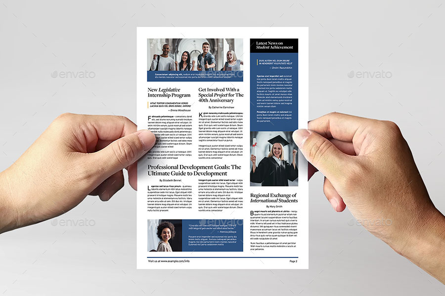University Newsletter Template, Print Templates | GraphicRiver