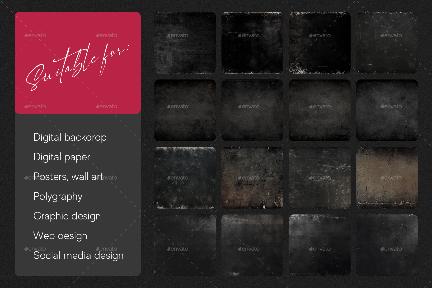 Old Black Paper Texture Pack by Graphic-Spirit | GraphicRiver