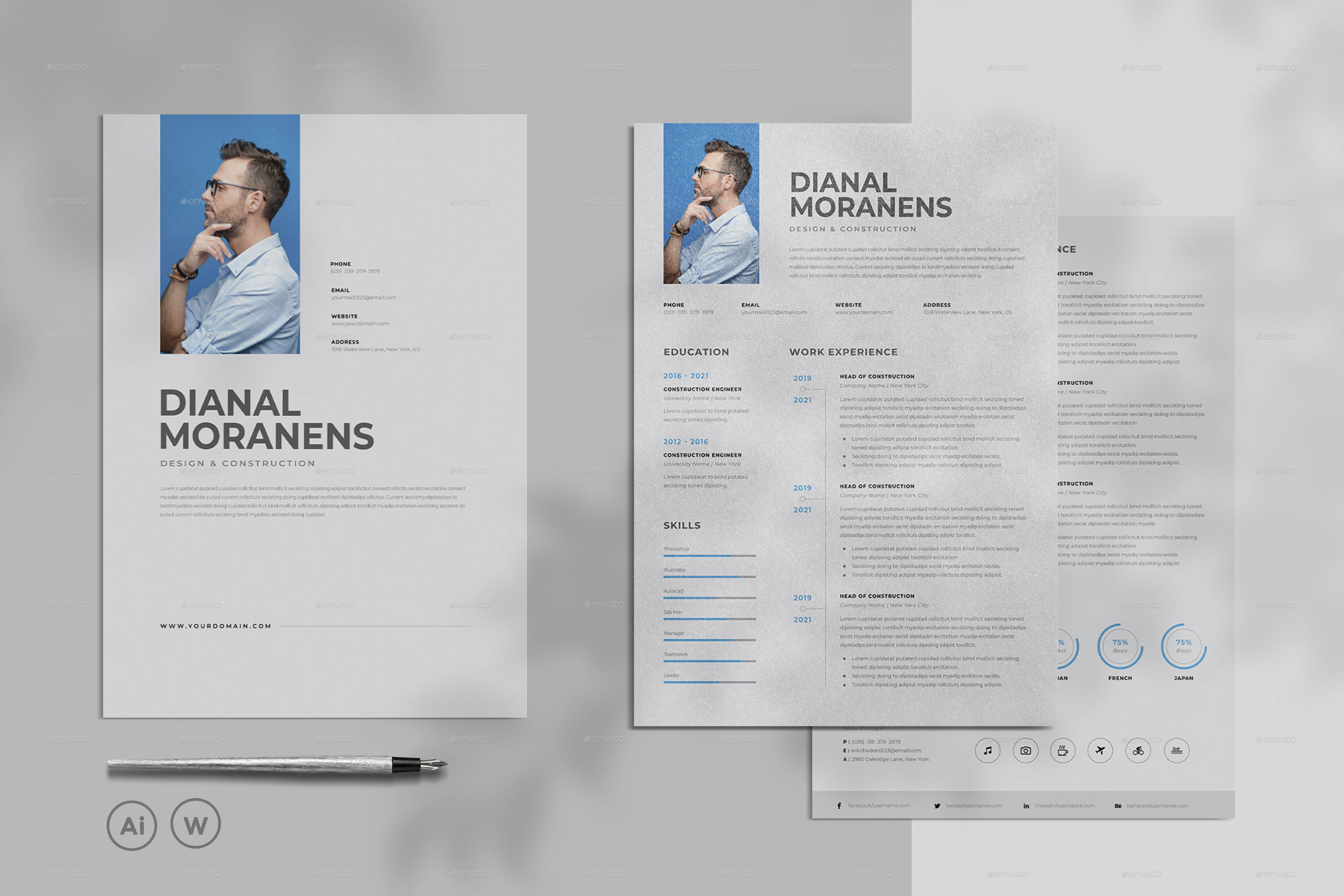Resume Word Template, Print Templates | GraphicRiver