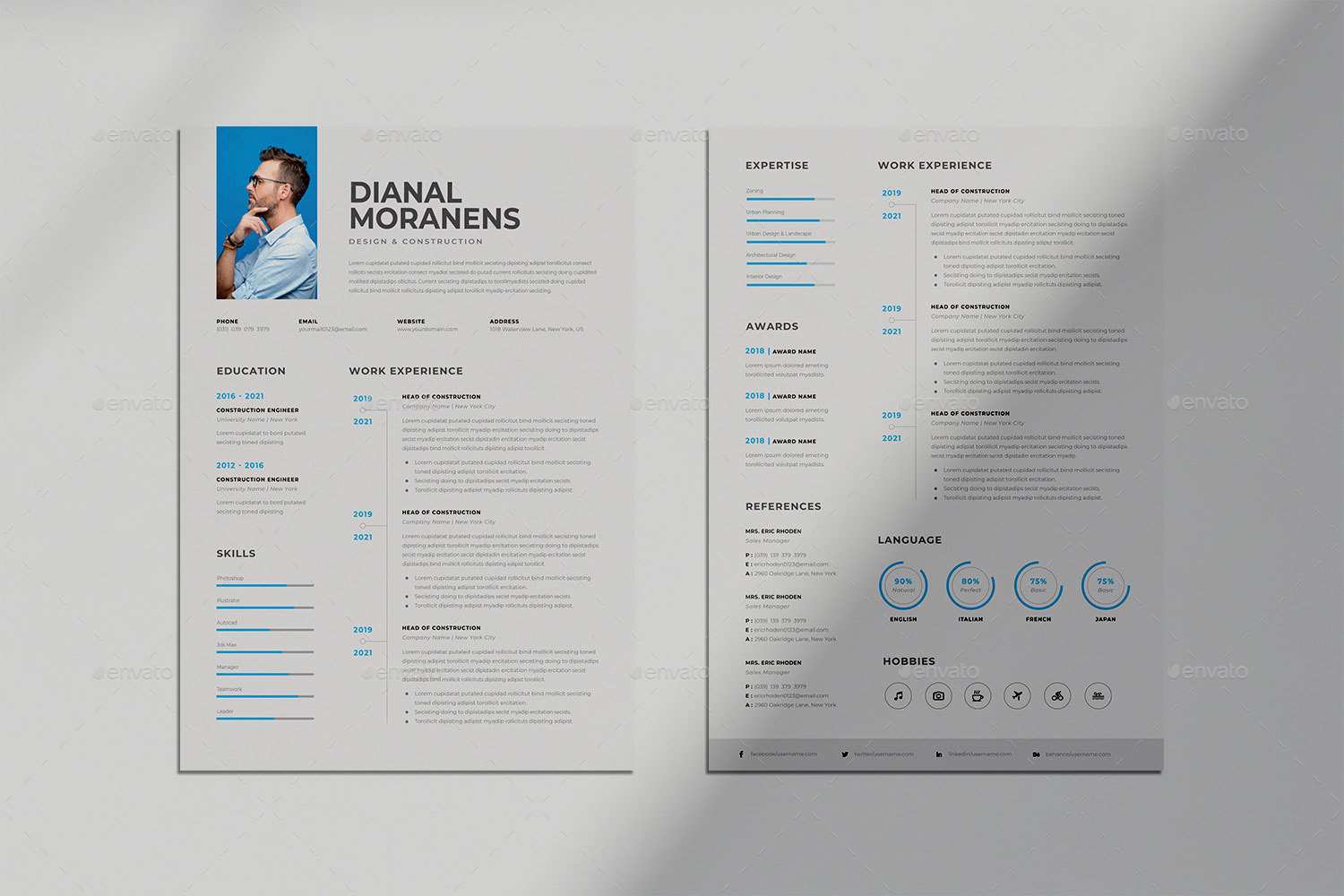 Resume Word Template, Print Templates | GraphicRiver