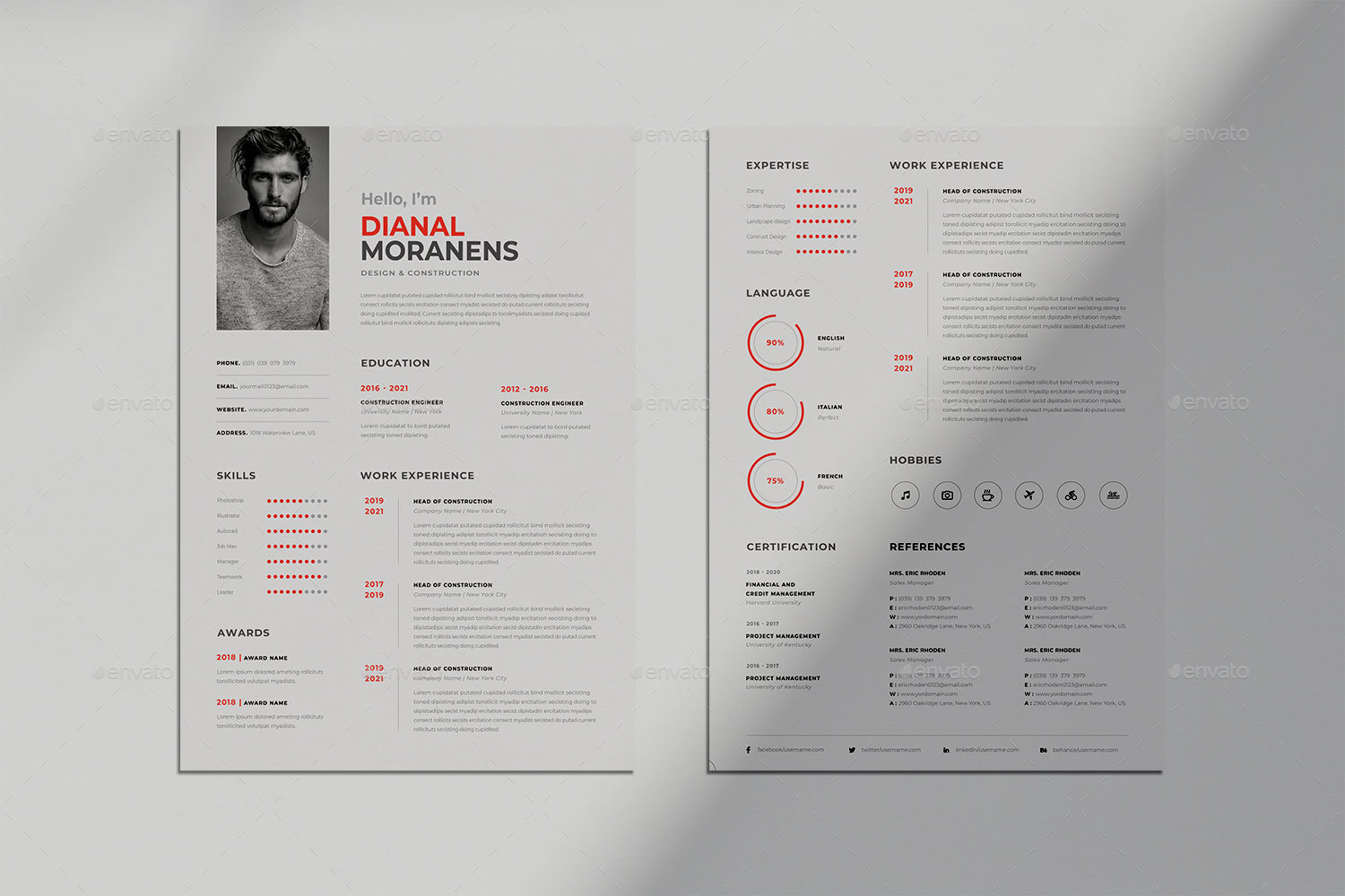 Resume Word Template, Print Templates | GraphicRiver