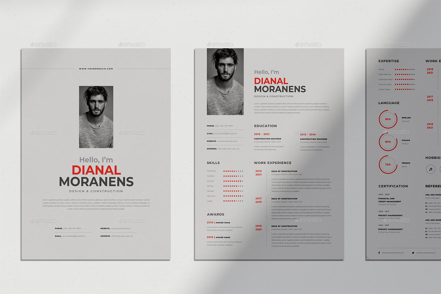 Resume Word Template, Print Templates | GraphicRiver