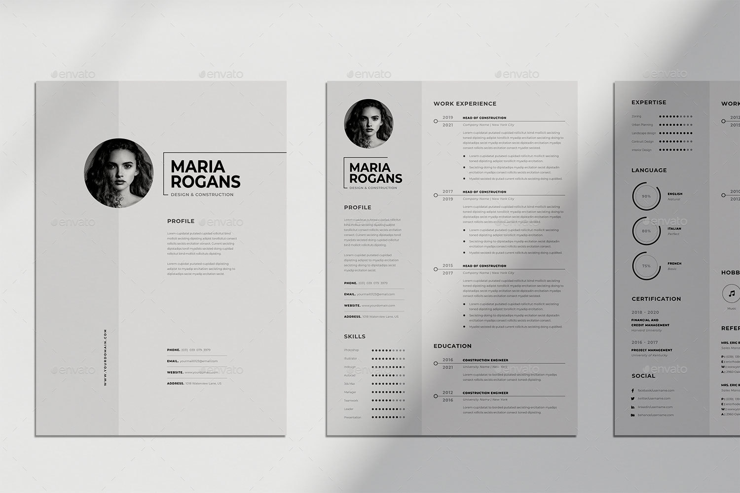 Resume Word Template, Print Templates | GraphicRiver